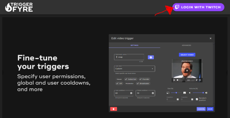 Twitchのチャンネルポイントに音や動画等を設定する法方法 Triggerfyre設定方法
